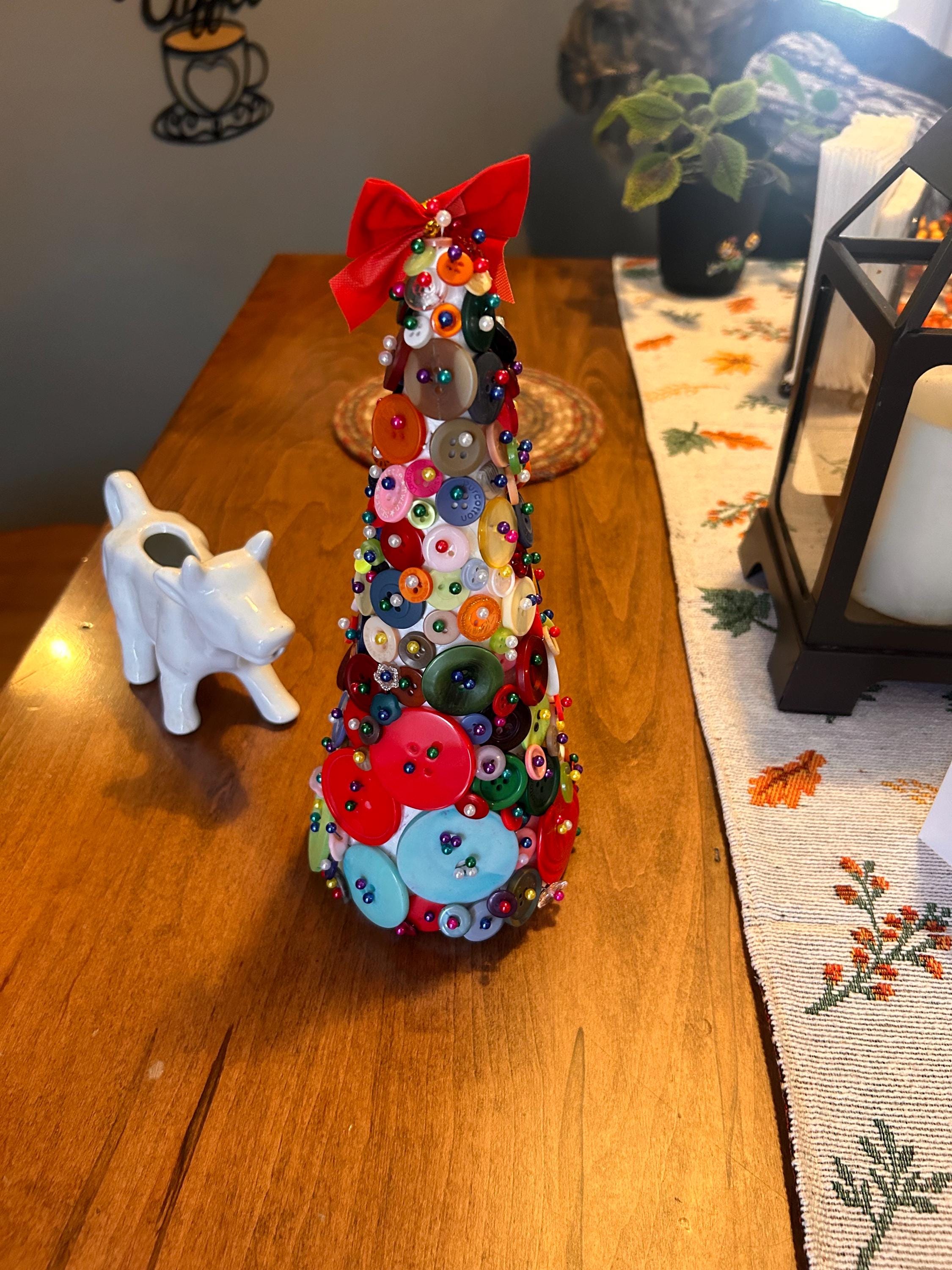 Colorful Button Tree, Made of Styrofoam With a Small Red Bow Topper. - Etsy