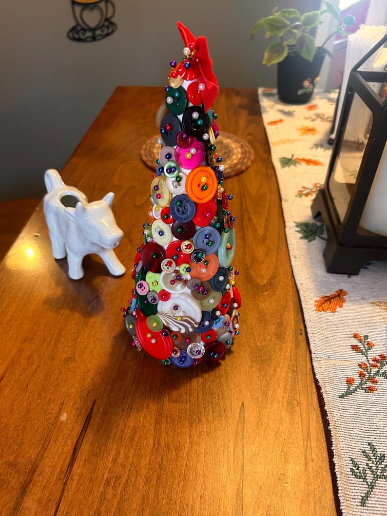 Colorful Button Tree, Made of Styrofoam With a Small Red Bow Topper. - Etsy
