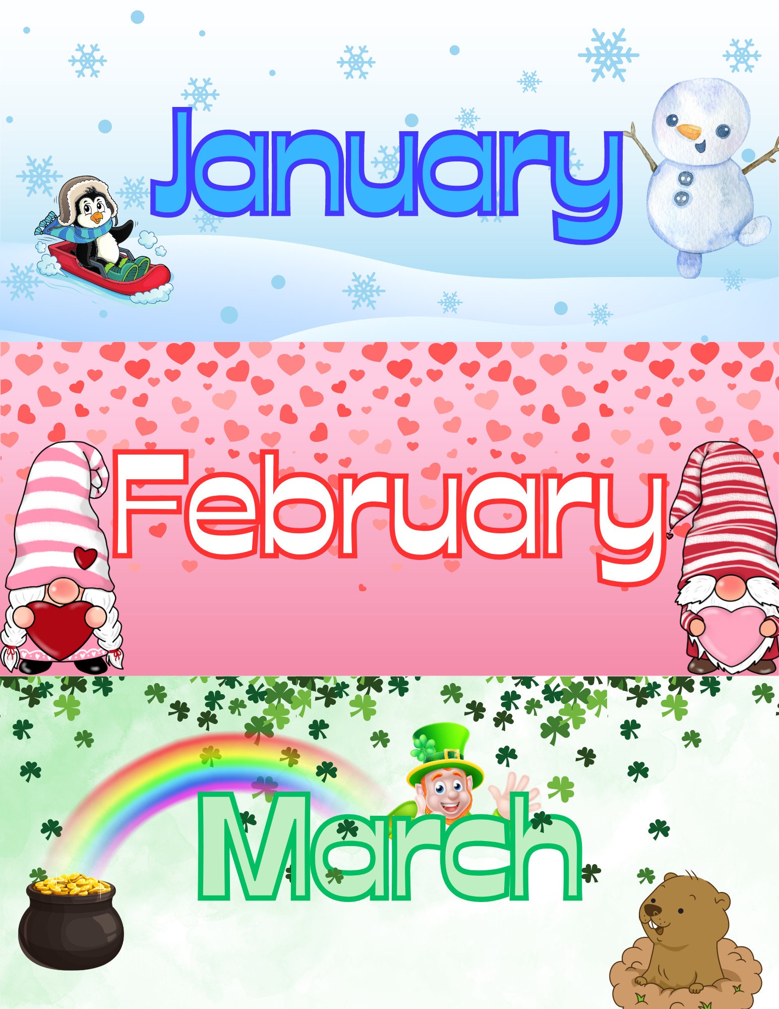 Months of the Year Holidays Educational Learning for - Etsy