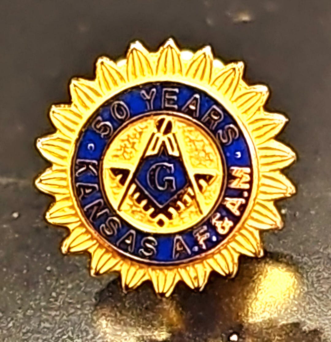 Masonic Gold-tone Kansas 50 Year Membership Pin - Etsy