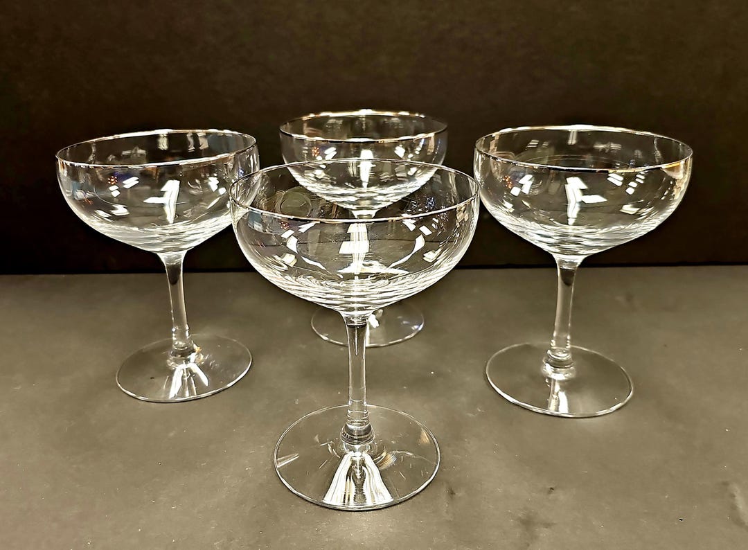 Seneca Glass "juliet" Set of Four Sherbets or Campagnes With Platinum ...