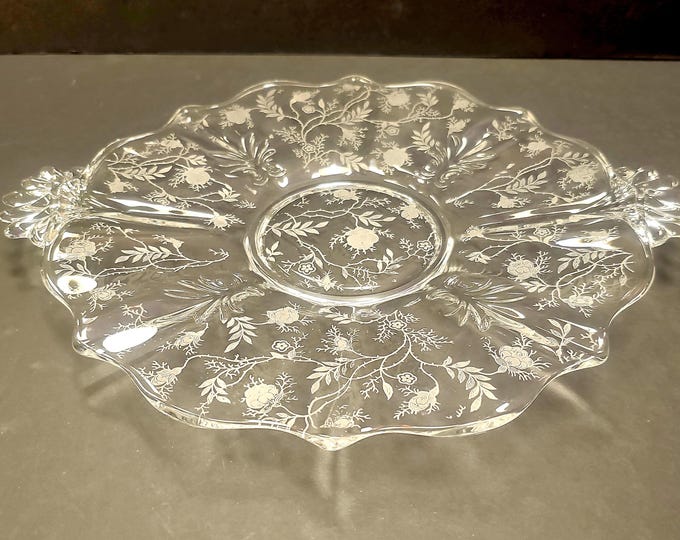 Fostoria 'chintz' Etching on Baroque Blank Cake Plate - Etsy