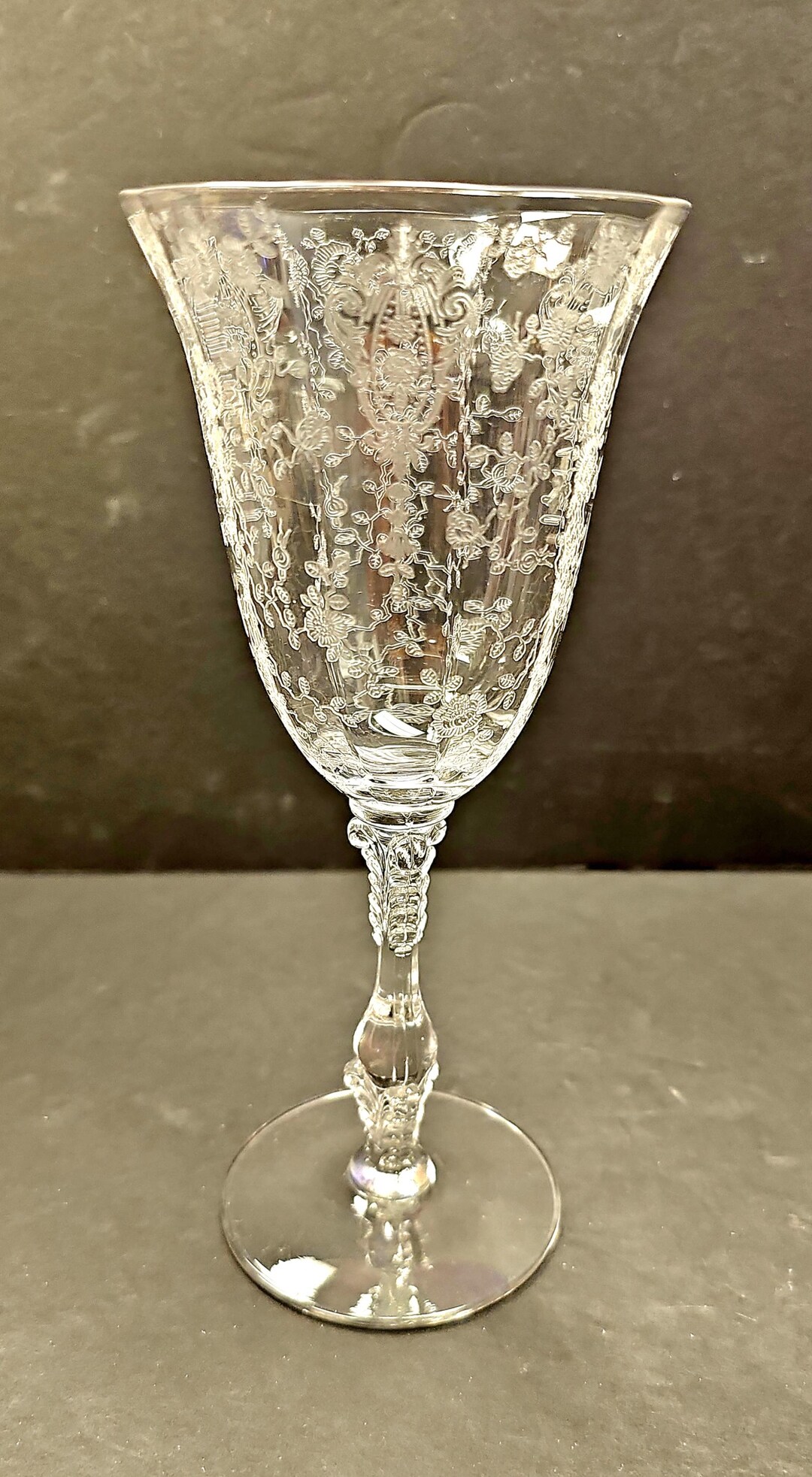 Cambridge "rose Point" Set of Six, 8 1/8 Inch Tall Water Goblets - Etsy