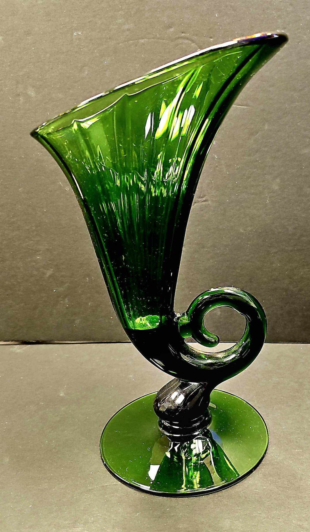 Cambridge Scarce Forest Green "cornucopia" 3900/575 Vase - Etsy