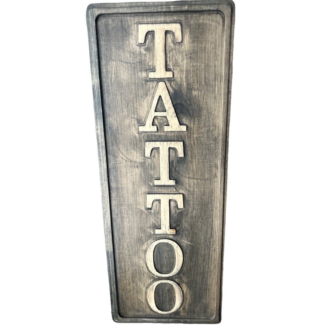 Unique Wall Art Tattoo Sign Wooden Wall Decor TATTOO Unique Home Gift ...