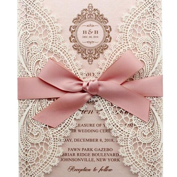 Lace Wedding Invitations - Etsy