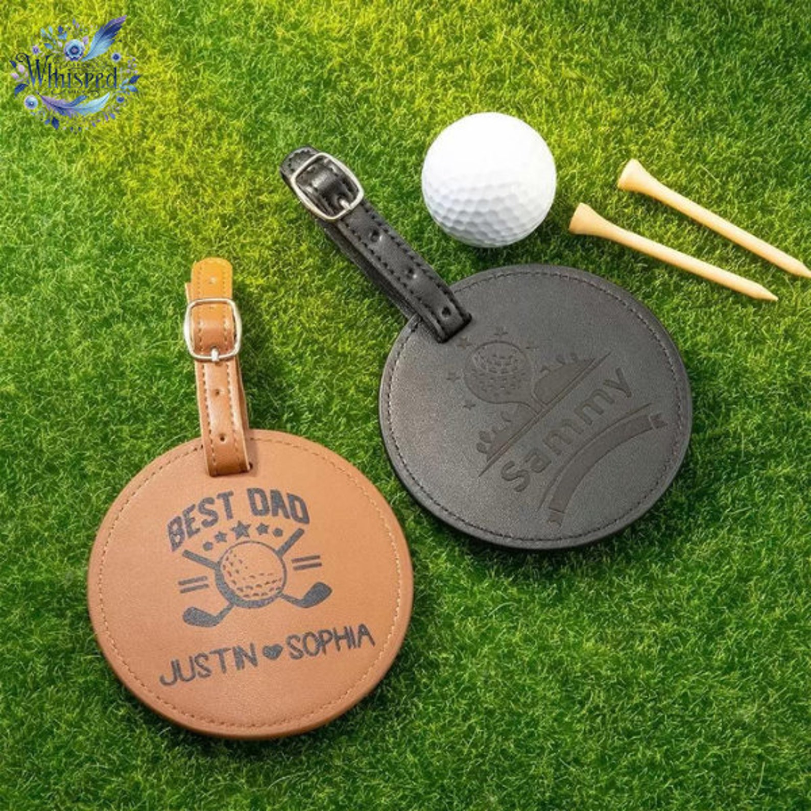 Personalized Leather Golf Bag Tag Custom Engraved Name Tag for Golfers ...