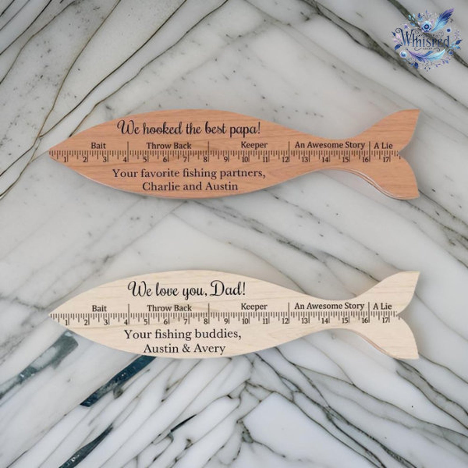 Customized Fish Ruler, Personalized Basswood Fishing Tool, Perfect Gift ...