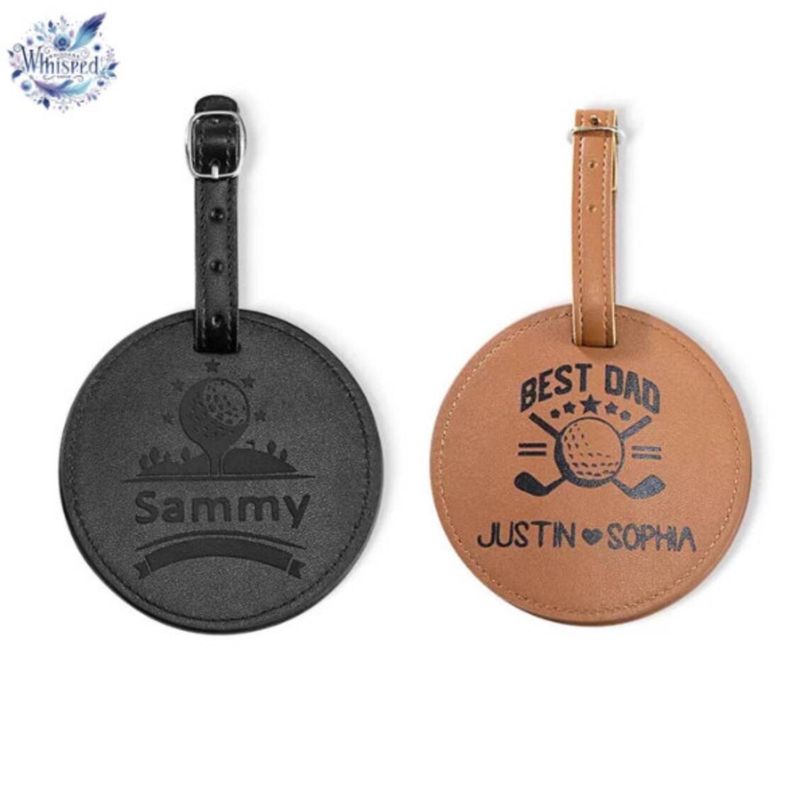 Personalized Leather Golf Bag Tag Custom Engraved Name Tag for Golfers ...