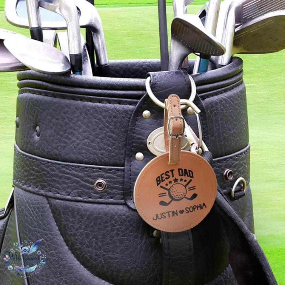 Personalized Leather Golf Bag Tag Custom Engraved Name Tag for Golfers ...