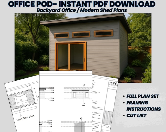 12x16 Ft Backyard Office Custom Shed Plan – 200 Sq Ft Interior + Half ...