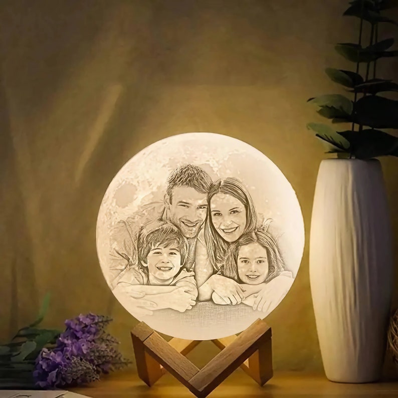 Moon Lamp Personalized Lighting Custom Moonlight Lunar Gift 3D Printed ...