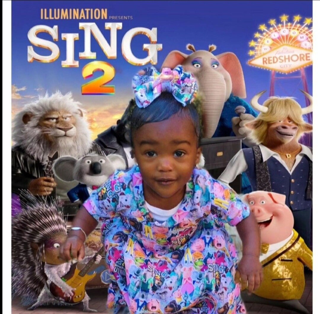 Sing 2 Movie Cartoon Handmade Dress and Bow Handmade Twirly Dress - Etsy
