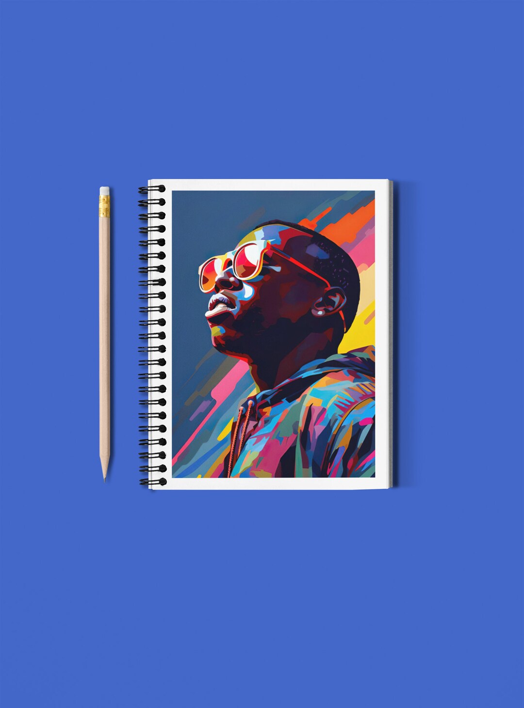 Spiral Notebook - Pop Art Rapper Painting - Colorful Paint Design 8x6x ...