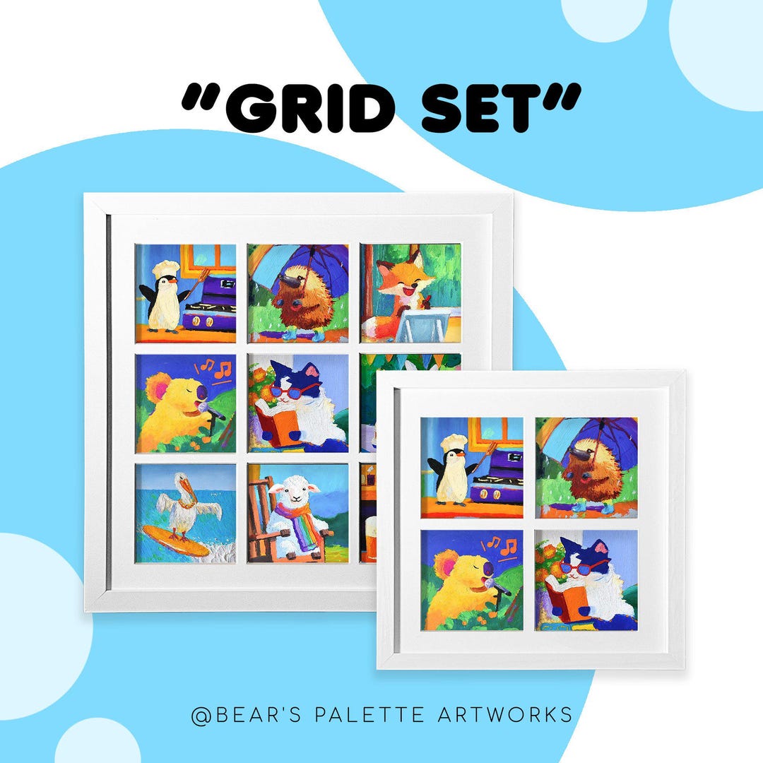Small Animal Painting Set, Original Art, Scenery Along the Way ...