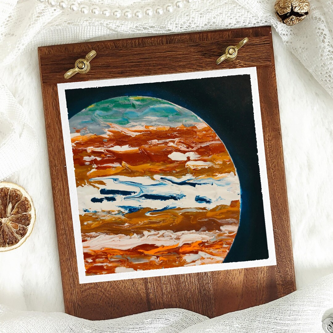 Small Abstract Jupiter Painting - Original Art, Planet Painting, Small ...