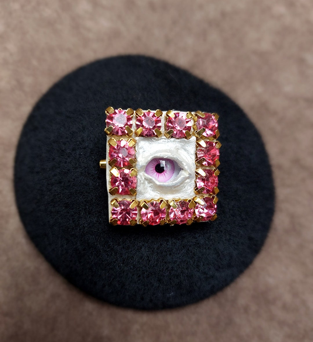 Eye Brooch Bling Occult Weird Wearable Art Kitsch Handmade Jewelry OOAK ...