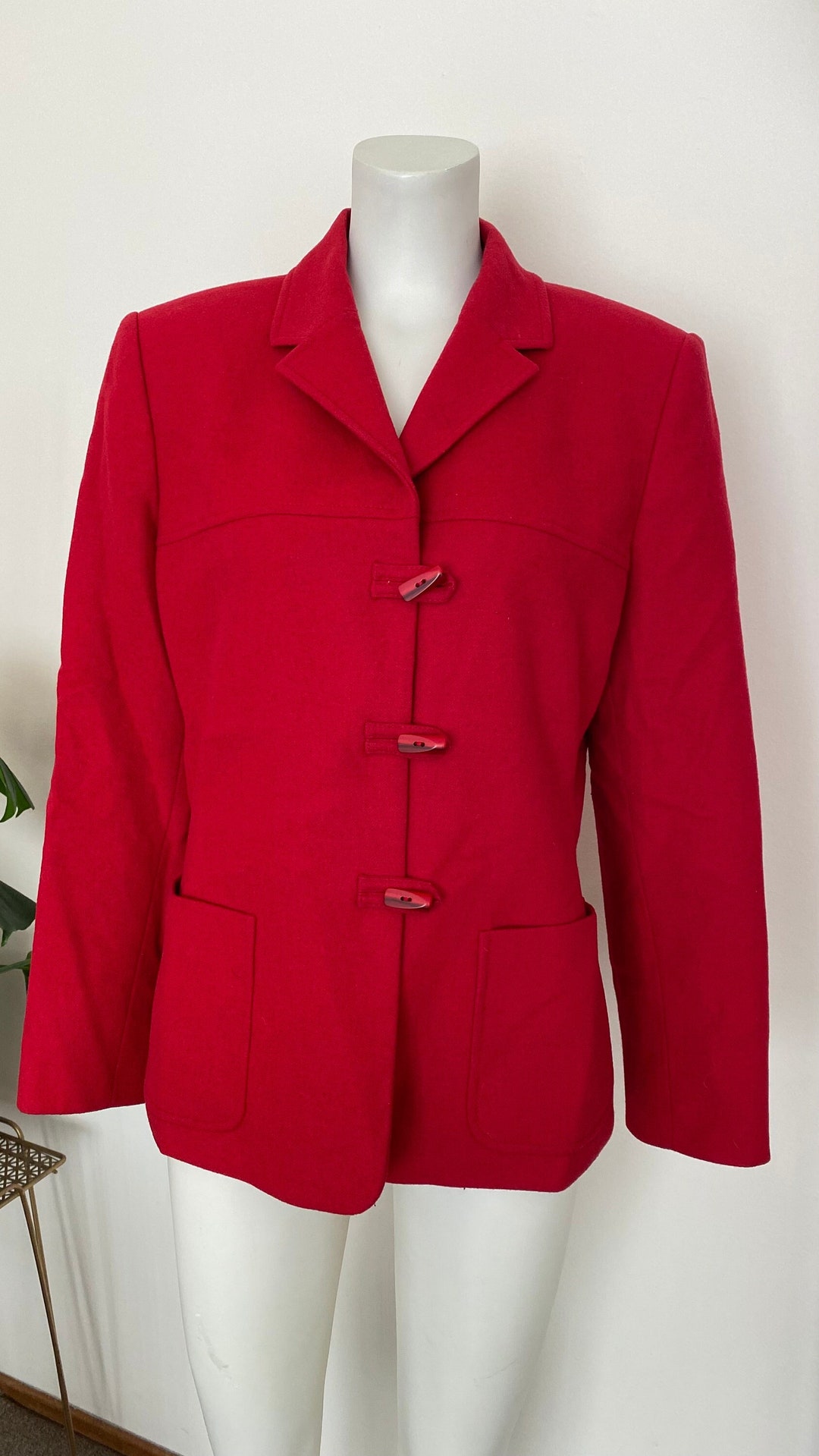 Vintage 1980s/90s Kasper A.S.L. Petite Red Wool Jacket - Etsy