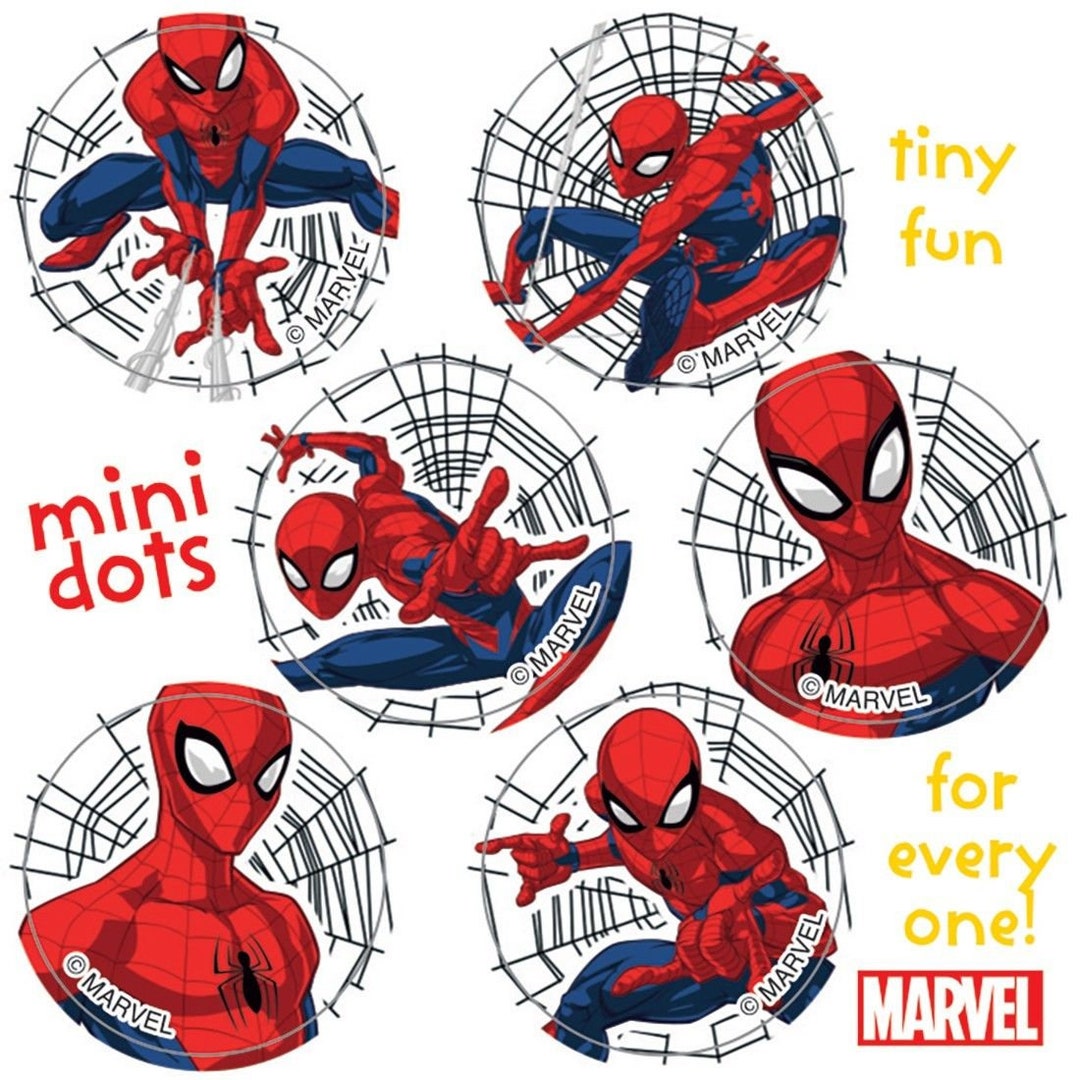 150 (licensed) Spiderman Mini Stickers, Each 7/8" Round, Party Favors ...