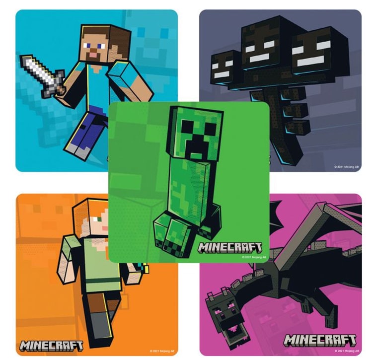 20 licensed Minecraft Stickers, 2.5 X 2.5, Party Favors - Etsy