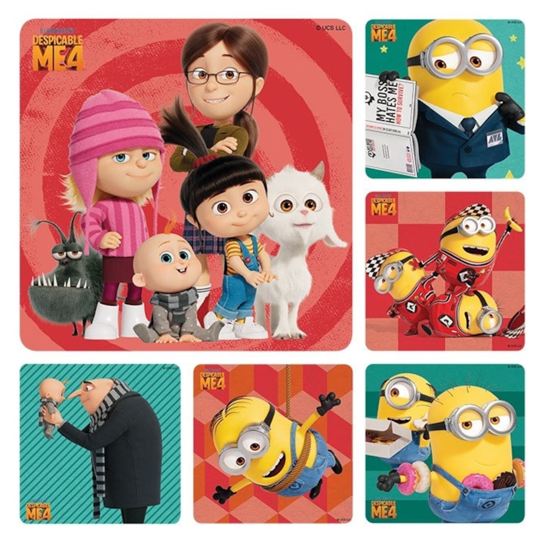 20 licensed Despicable Me 4 Stickers, 2.5 X 2.5, Party Favors - Etsy