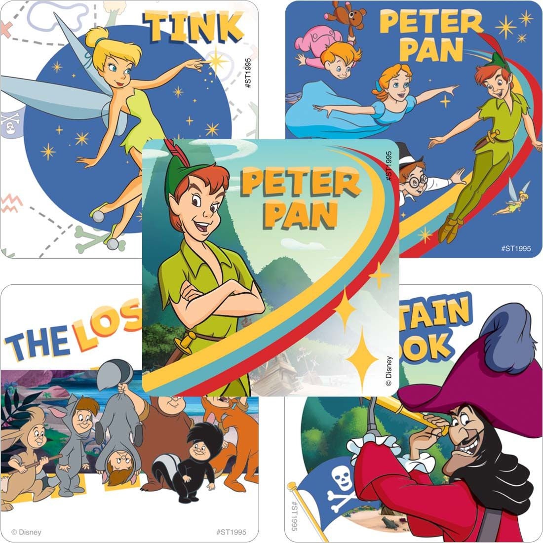25 licensed Peter Pan Stickers, 2.5 X 2.5, Party Favors - Etsy