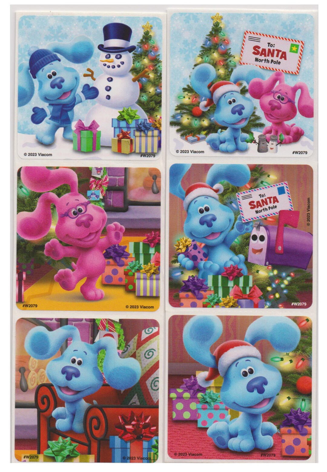 25 (licensed) Blue's Clues Christmas Stickers, 2.5" X 2.5", Party ...