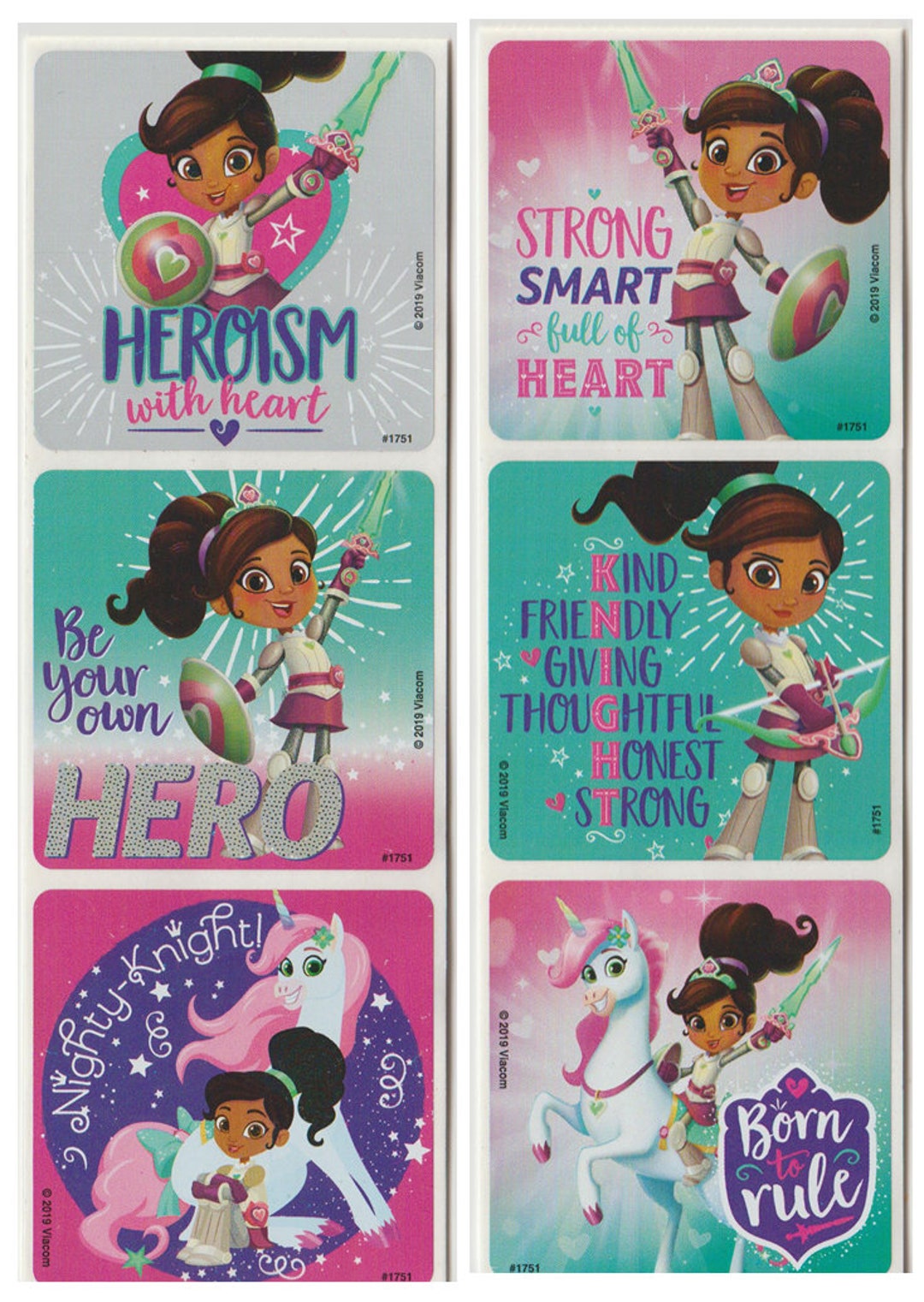 25 (licensed) Nella Princess Knight Foil-type Stickers, 2.5" X 2.5 ...