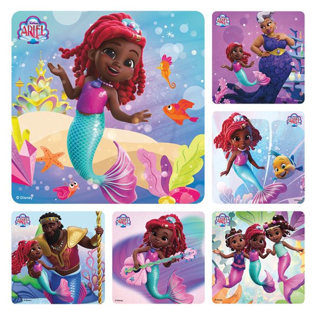 25 Little Mermaid Disney Jr Ariel Stickers, 2.5 X 2.5, Party Favors - Etsy