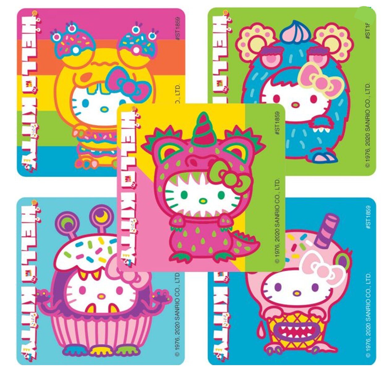 25 Licensed Hello Kitty Monsters Stickers 2 5 X 2 5 Party Favors Etsy