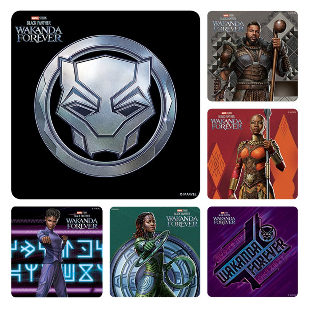 25 licensed Black Panther Wakanda Forever Stickers, 2.5 X 2.5, Party ...