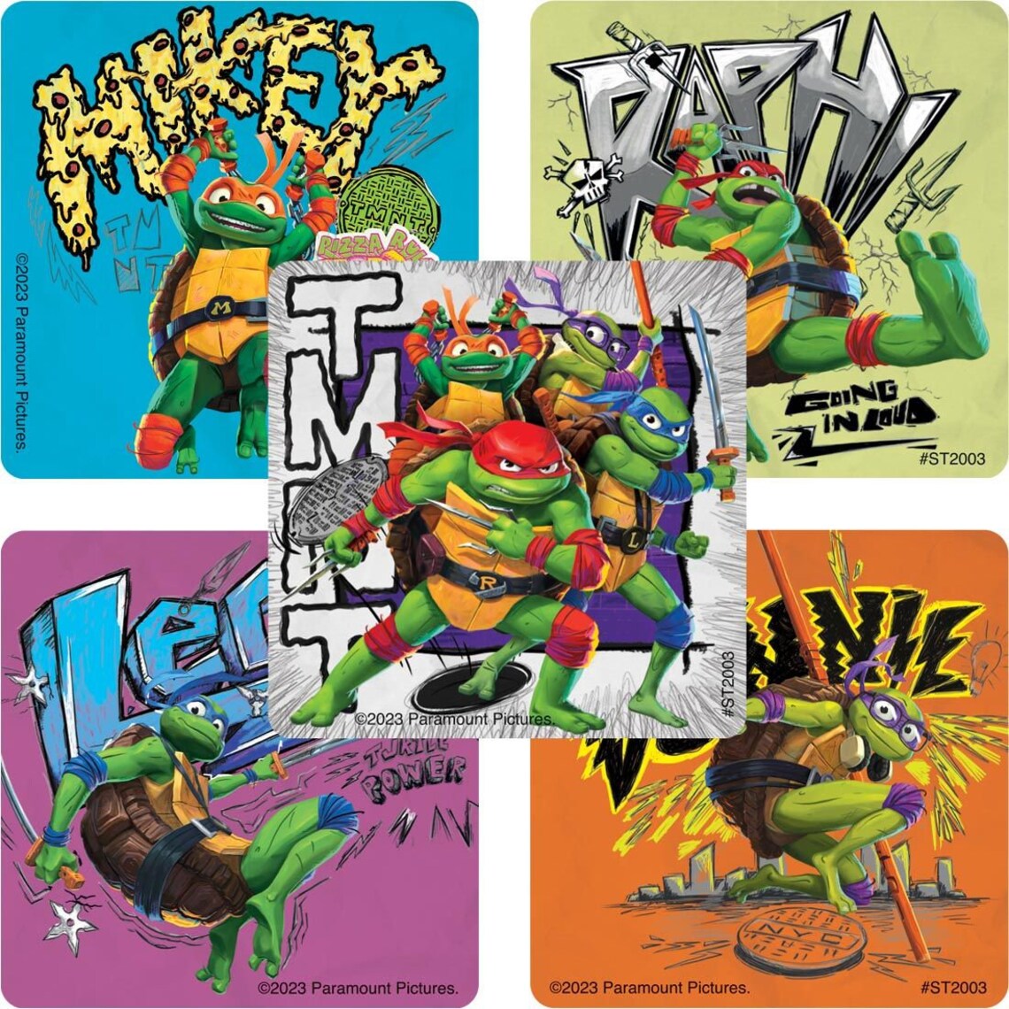 25 Teenage Mutant Ninja Turtles Mutant Mayhem Stickers, 2.5 X 2.5 ...