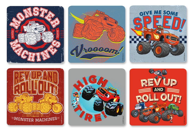 25 licensed Blaze and the Monster Machines Stickers, 2.5 X 2.5, Party ...