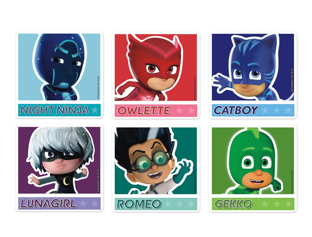 25 licensed PJ Masks Stickers, 2.5 X 2.5, Party Favors - Etsy