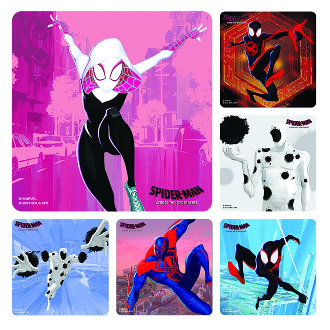 25 (licensed) Spiderman Across Spider-verse Stickers, 2.5" X 2.5 ...