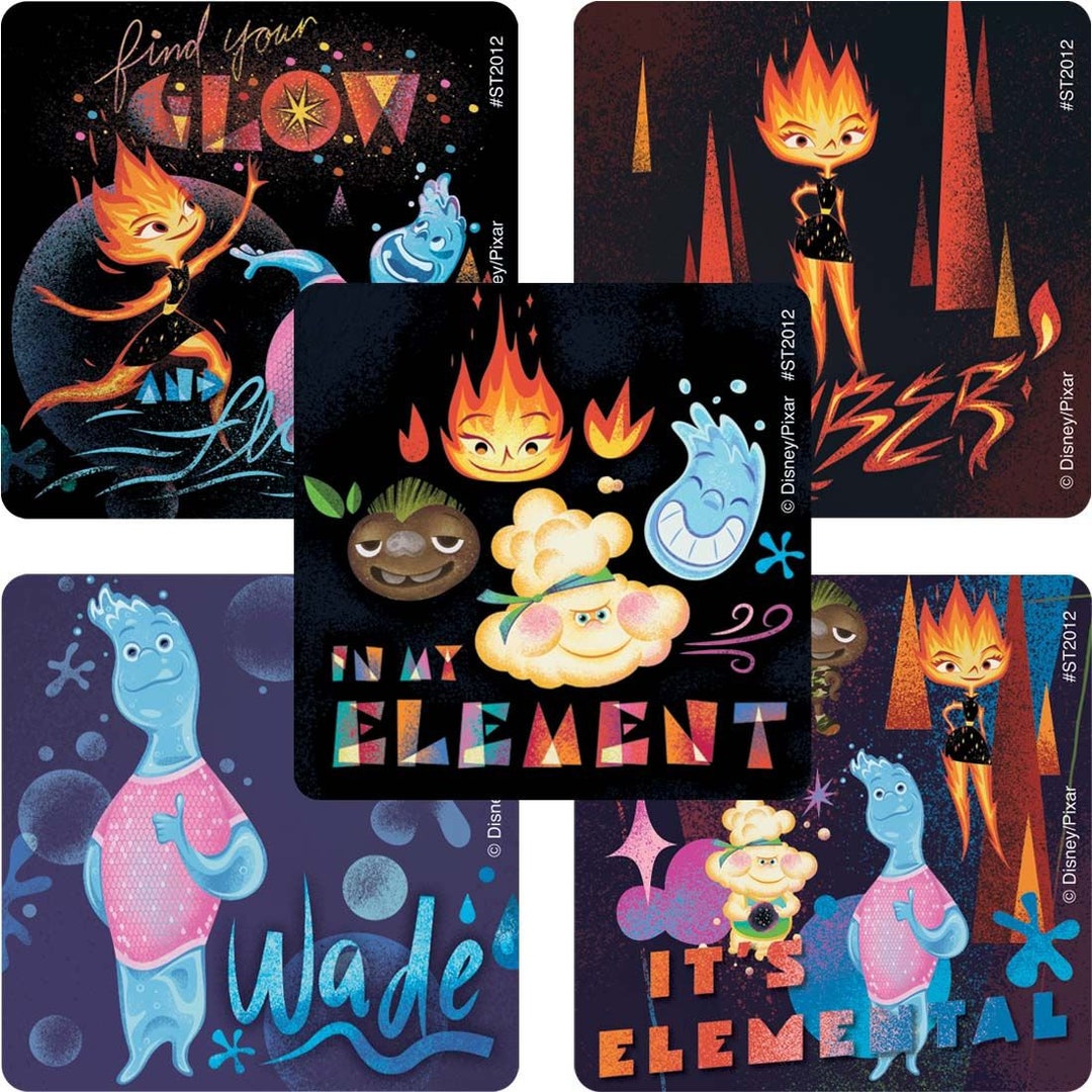 25 (licensed) Elemental Stickers, 2.5" X 2.5", Party Favors - Etsy
