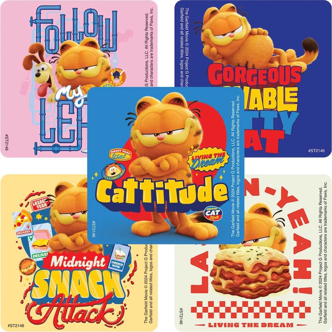 25 (licensed) Garfield Movie Stickers, 2.5" X 2.5", Party Favors - Etsy