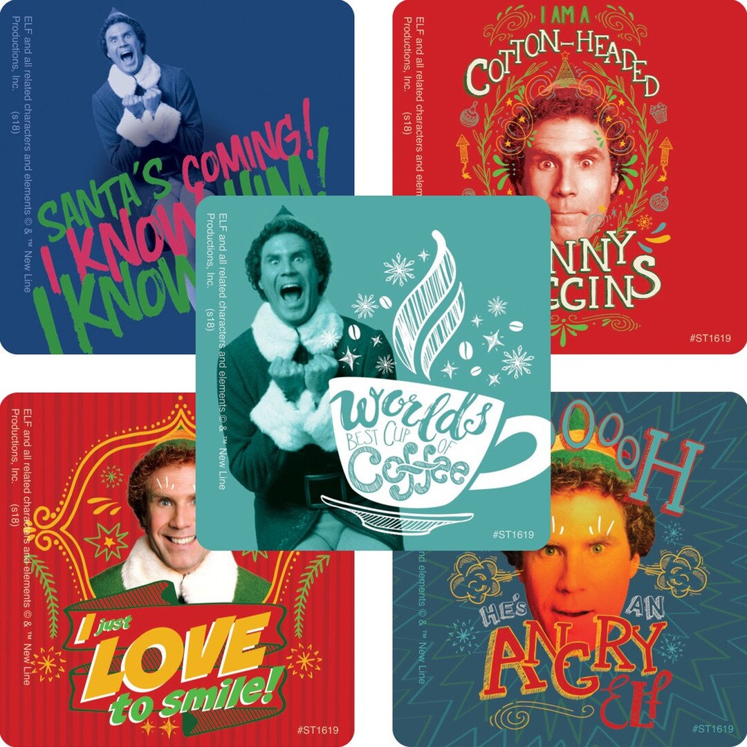 25 (licensed) Elf Will Ferrell Stickers, 2.5" X 2.5", Party Favors - Etsy