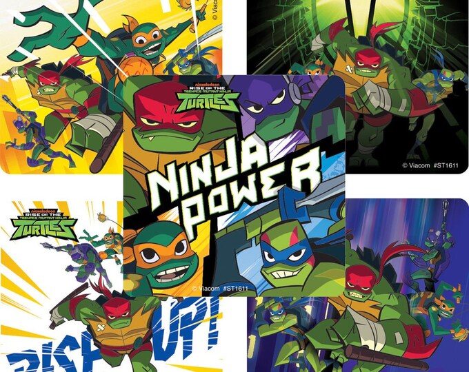 25 Rise of the Teenage Mutant Ninja Turtles Stickers, 2.5 X 2.5, Party ...