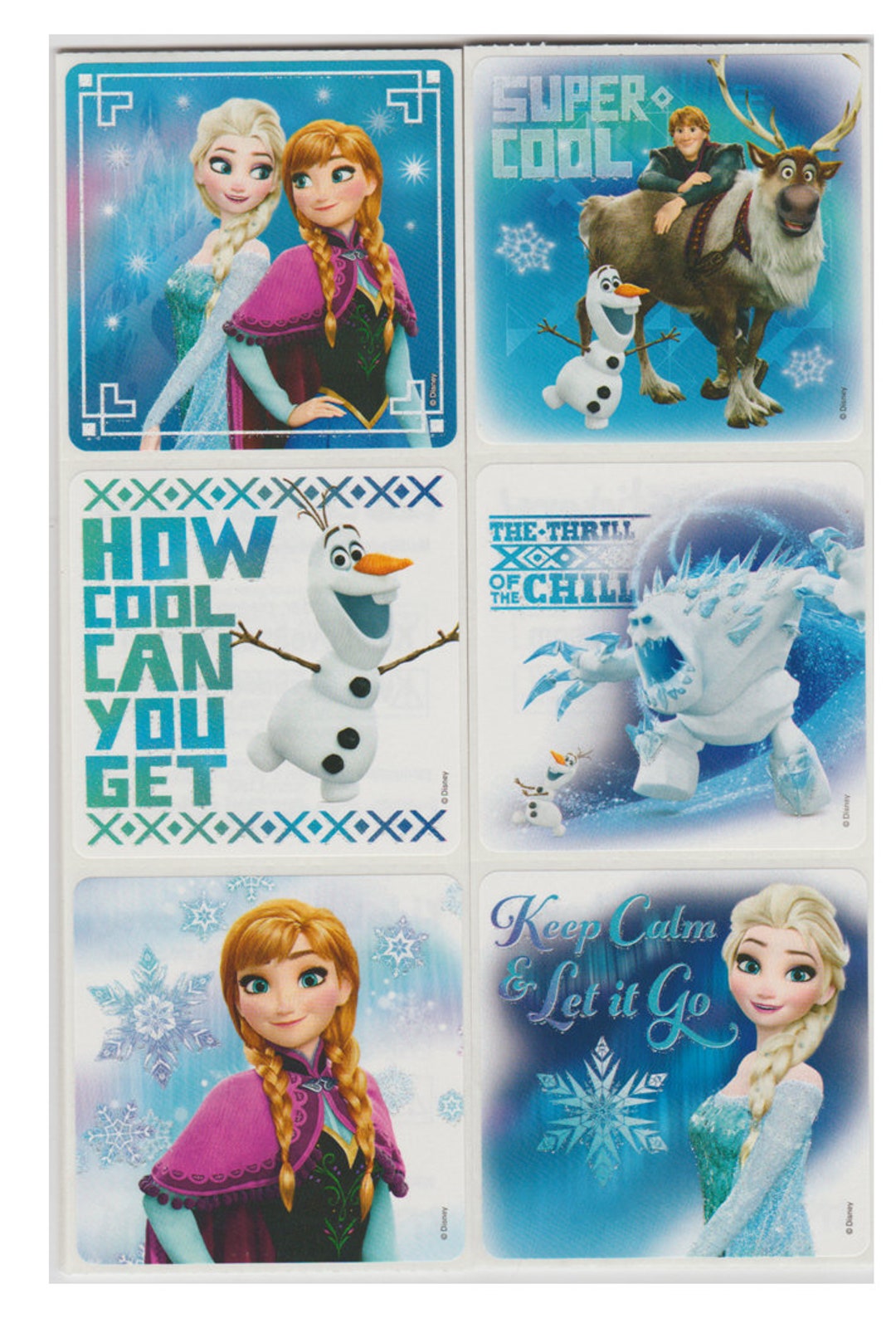 25 Frozen Movie Glitter Stickers, 2.5" X 2.5", Party Favors - Etsy