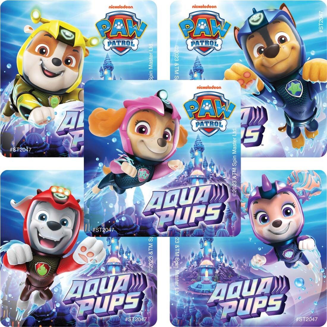 25 licensed Paw Patrol Aqua Pups Stickers, 2.5 X 2.5, Party Favors - Etsy