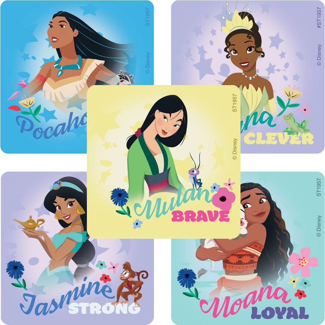 25 licensed Disney Princess Traits Stickers, 2.5 X 2.5, Party Favors - Etsy