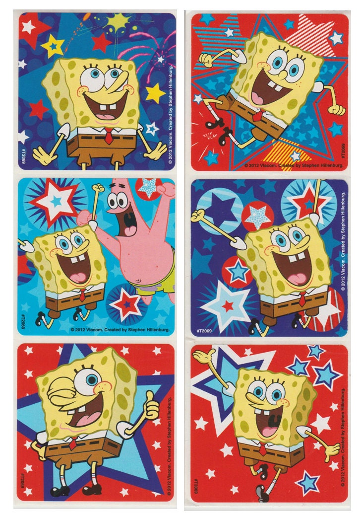 25 Spongebob Stars licensed Stickers, 2.5 X 2.5, Party Favors - Etsy