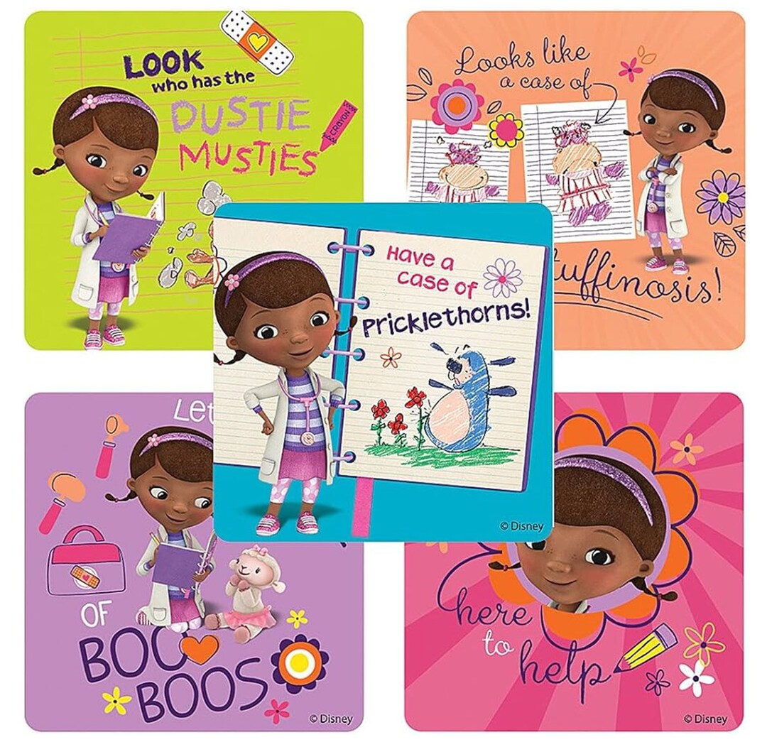 25 licensed, Individual Doc Mcstuffins Big Book of Boo Boos Stickers, 2 ...