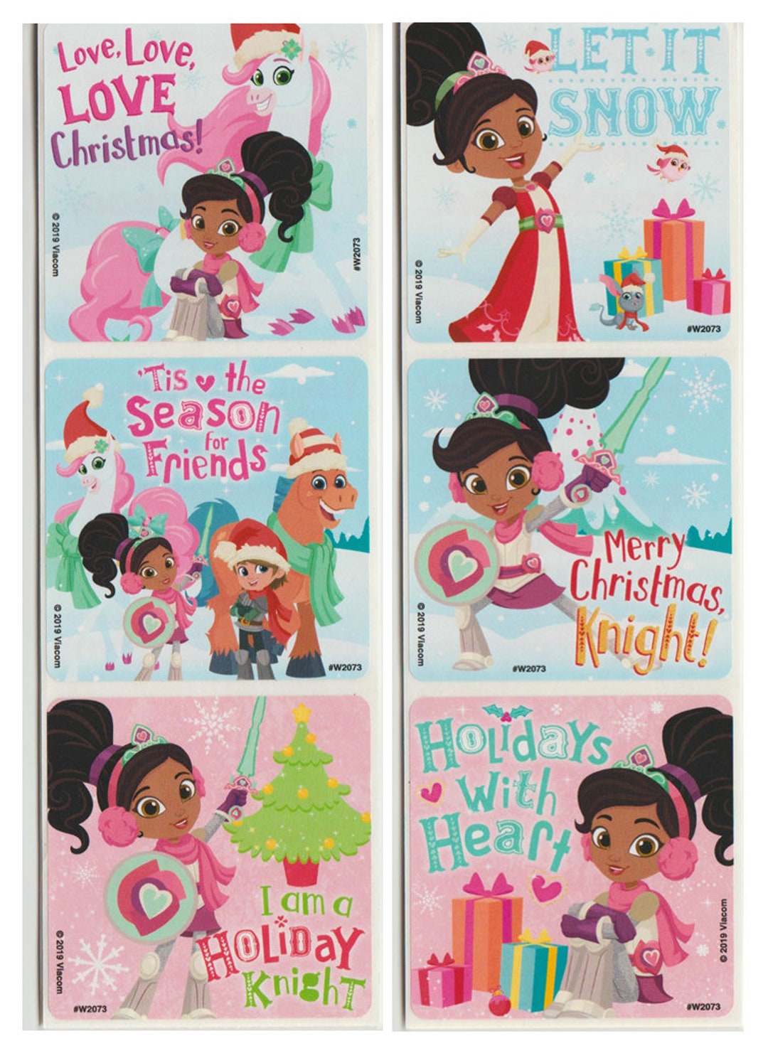 25 licensed Nella Princess Knight Christmas Stickers, 2.5 X 2.5, Party ...