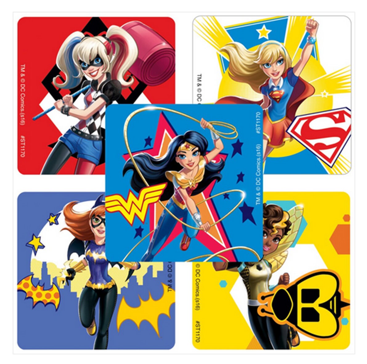 25 (licensed) DC Super Hero Girls Stickers, 2.5" X 2.5", Party Favors ...