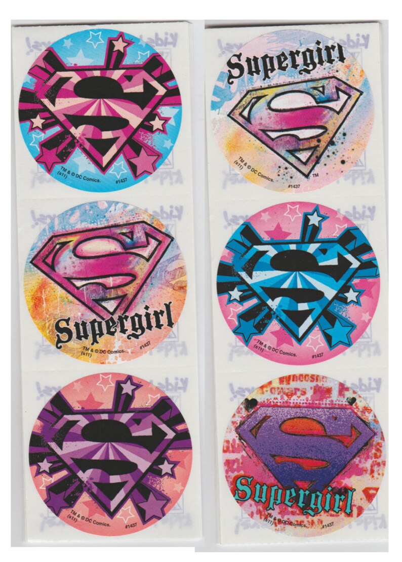 25 licensed Supergirl Super Girl Logo Stickers, 2.5 X 2.5, Party Favors ...