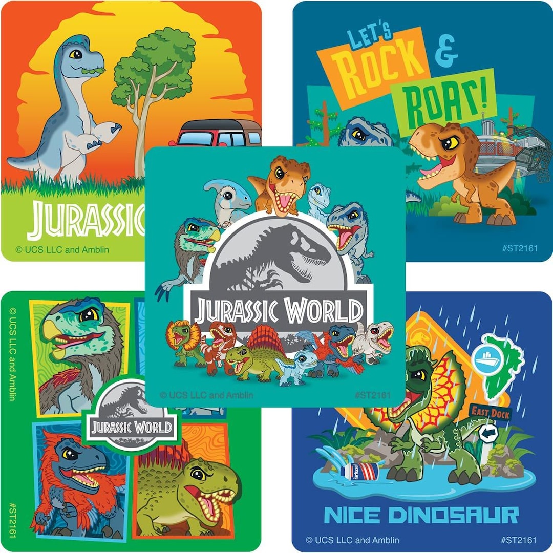 25 (licensed) Jurassic World Explorers Stickers, 2.5" X 2.5", Party ...