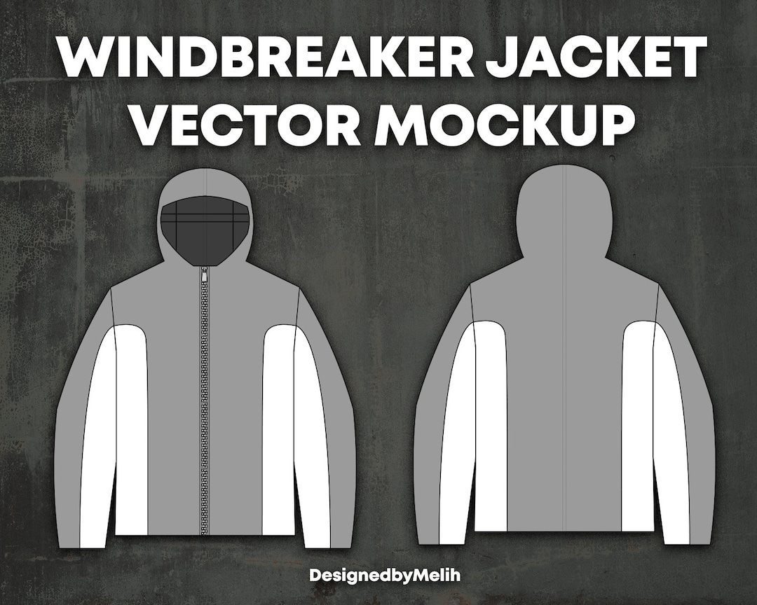 Windbreaker Jacket Vector Mockup for Clothing Brand - Etsy