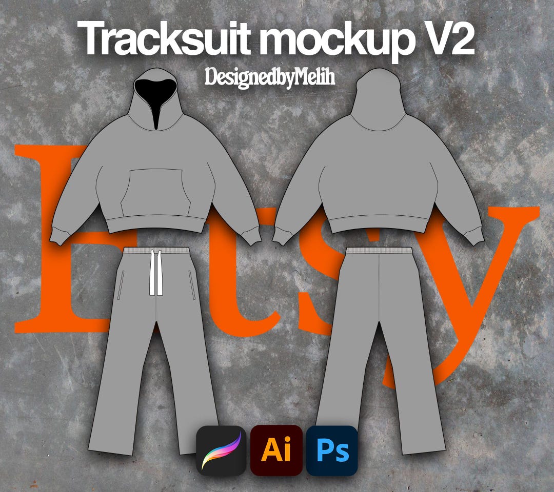 Tracksuit Vector Mockup V2 for Clothing Brand - Etsy
